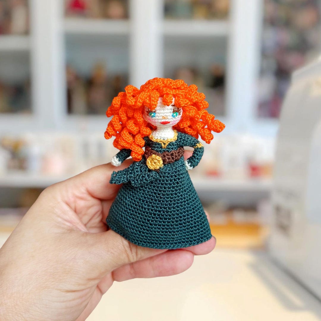 Princess Merida, Mini Crochet Amigurumi Doll 9 Cm (3.54") Tall, Gift ...