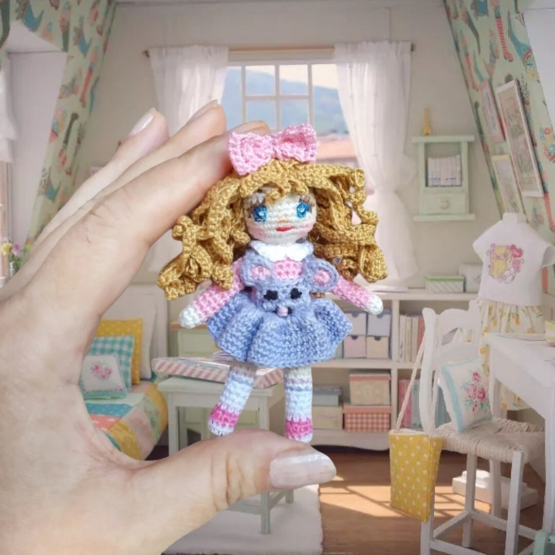 Mini Crochet Amigurumi Doll 8cm 3.15 Tall, Collectible Gift for Lover ...