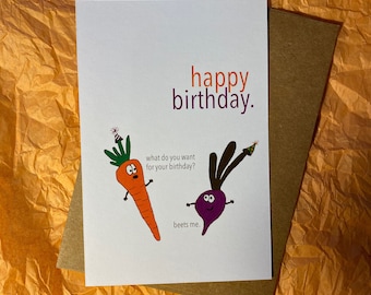 Veggie Birthday Card - Etsy