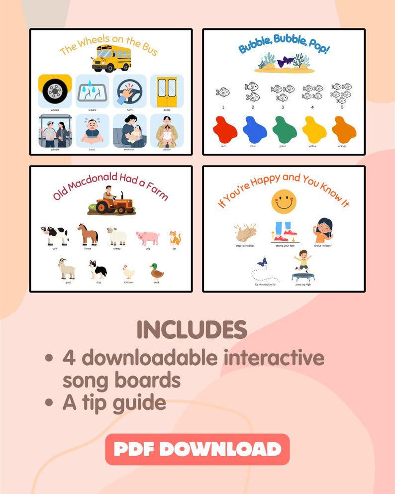 Interactive AAC Song Boards for Toddlers | Nursery Rhyme Speech Therapy ...