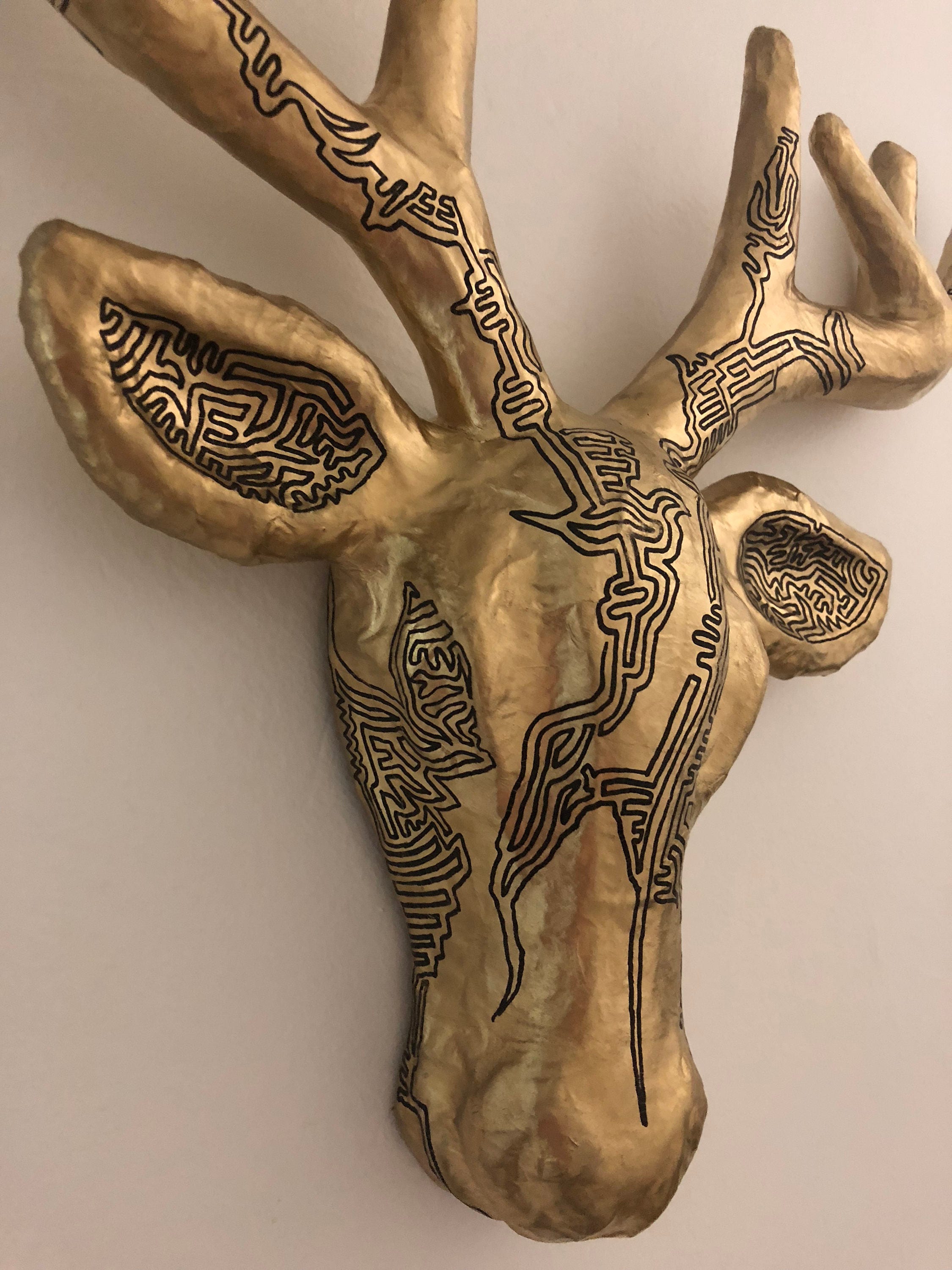 Metallic Deer Head - Etsy