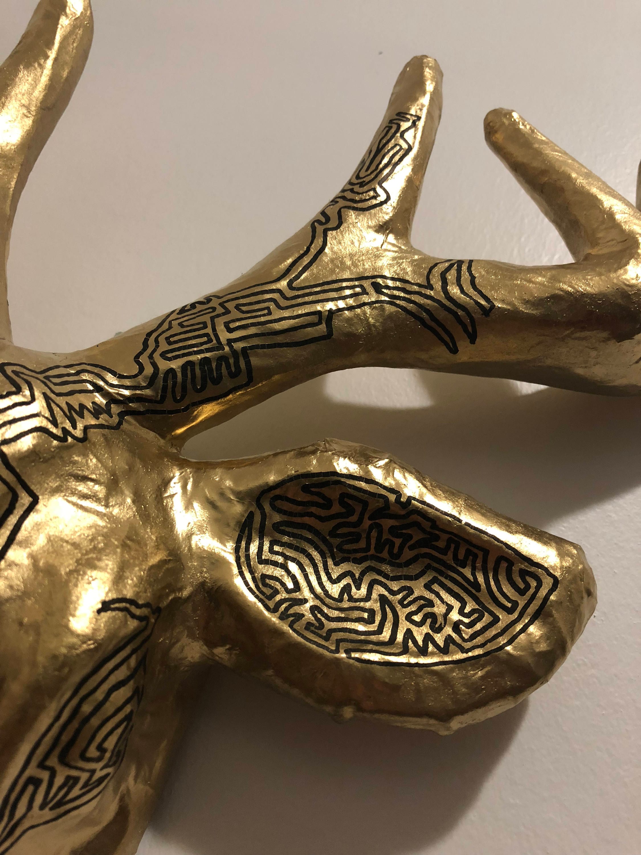 Metallic Deer Head - Etsy