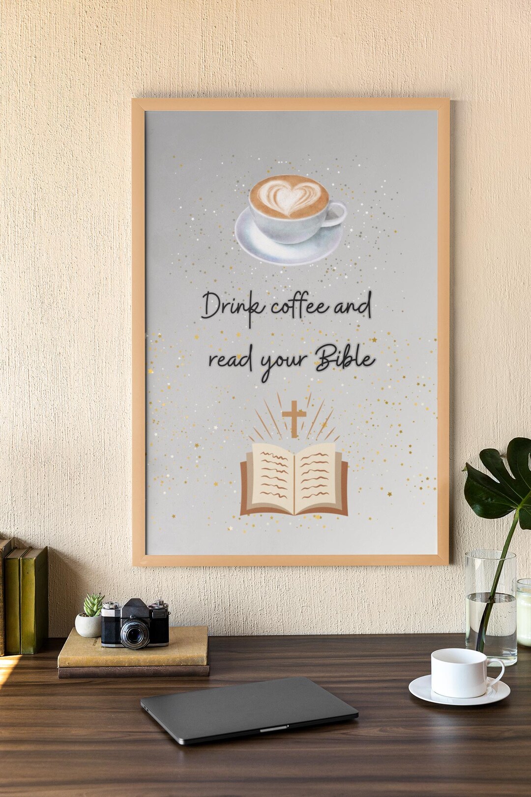 Coffee Drinker Art, Bible Quote Art, Jesus Follower Art, Christian Art ...