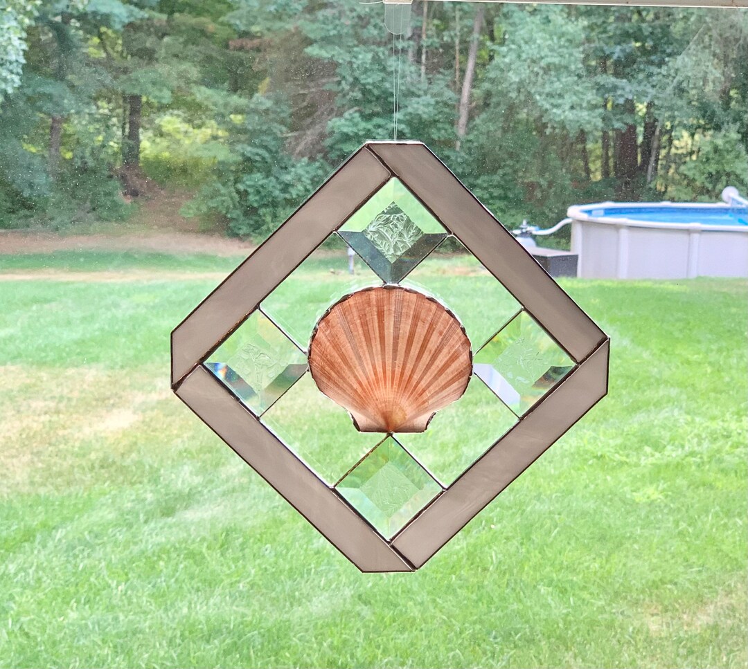 Large Seashell Sun Catcher Ornament Sea Shell - Etsy