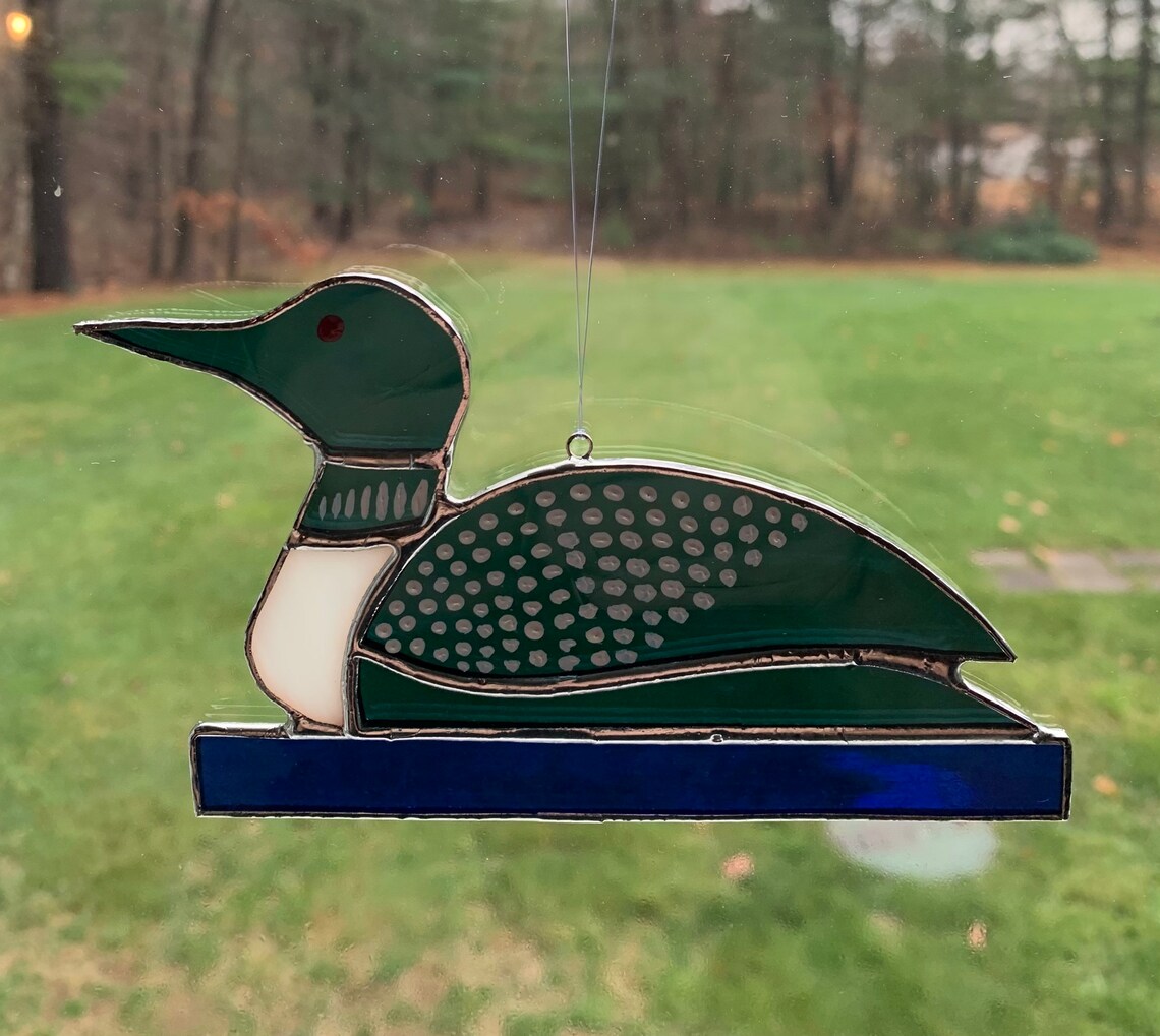 Stained Glass Loon Suncatcher Ornament - Etsy