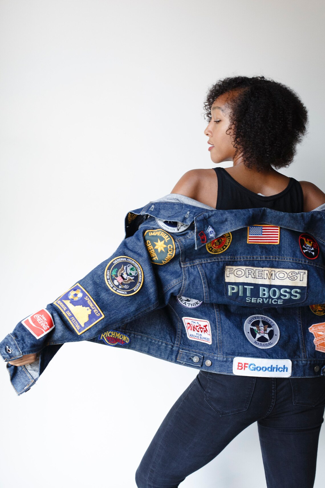 Pit Boss Jacket Denim Jean Jacket Patched Patches Vintage Levis - Etsy