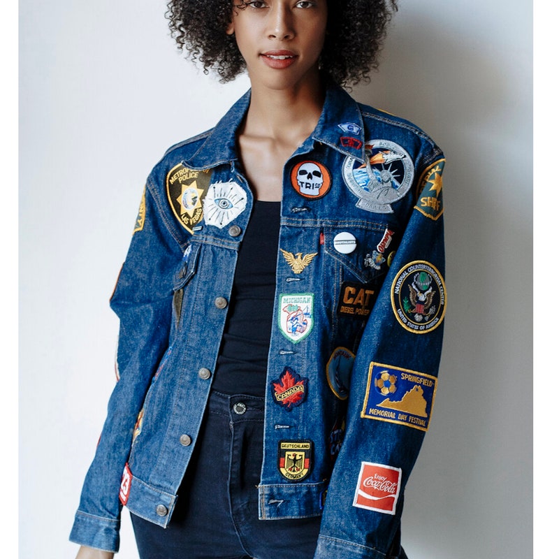 Patch Denim Jacket - Etsy