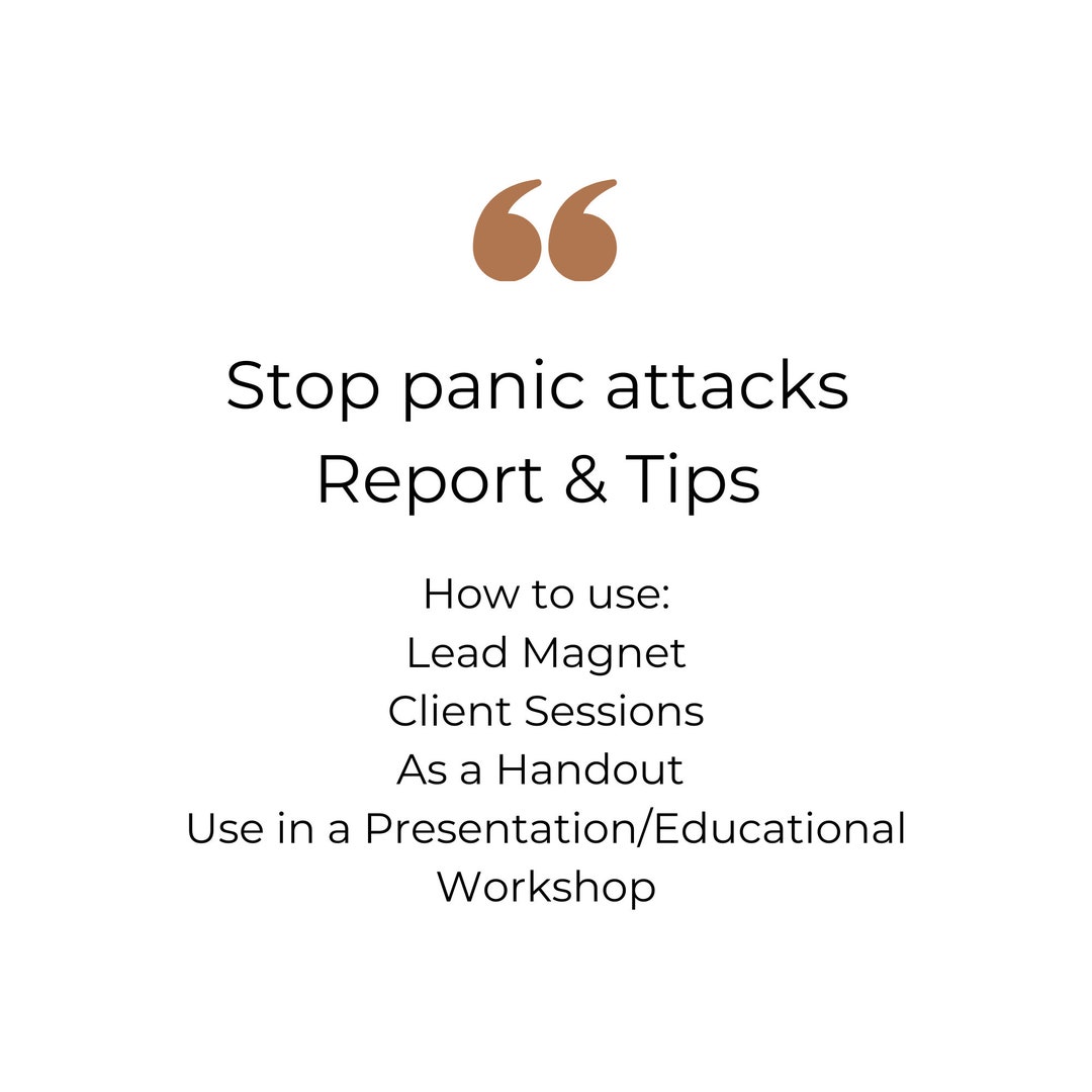 DONE FOR YOU Panic Attack Worksheet Report Tips Cbt Editable Journal ...