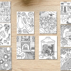 Halloween Coloring Pages Bundle, Printable Fall Coloring Book, Autumn ...