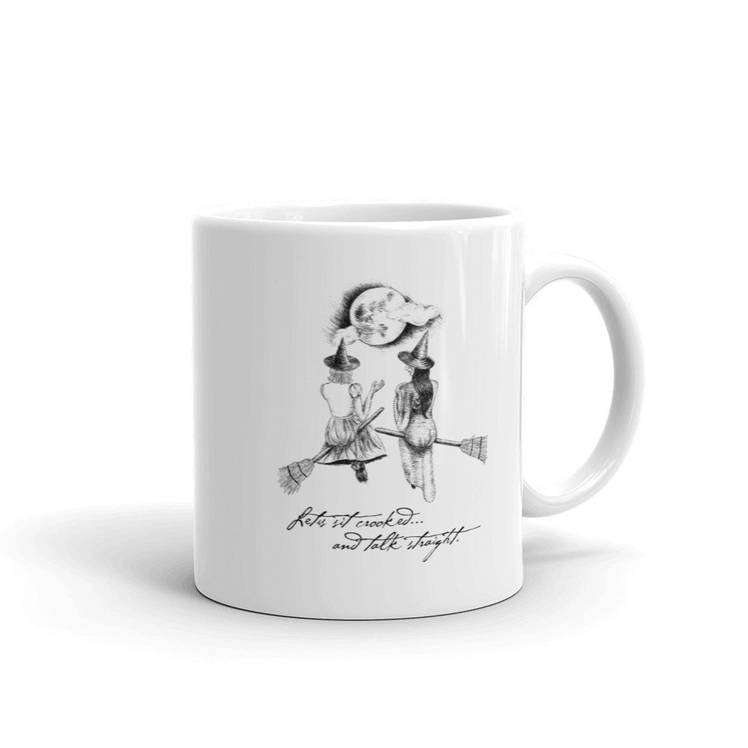Sit Crooked Witch Coffee Mug, Halloween Mug, Halloween Coffee Cup ...