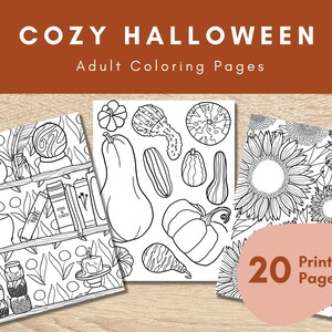 Halloween Coloring Pages Bundle, Printable Fall Coloring Book, Autumn ...