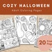Halloween Coloring Pages Bundle, Printable Fall Coloring Book, Autumn ...