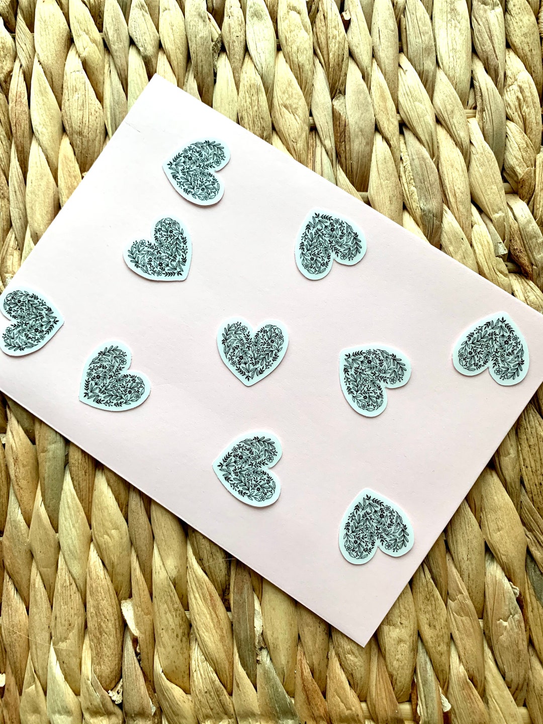 MINI Heart Sticker, Floral Heart Sticker, Small Sticker, Laptop Sticker ...