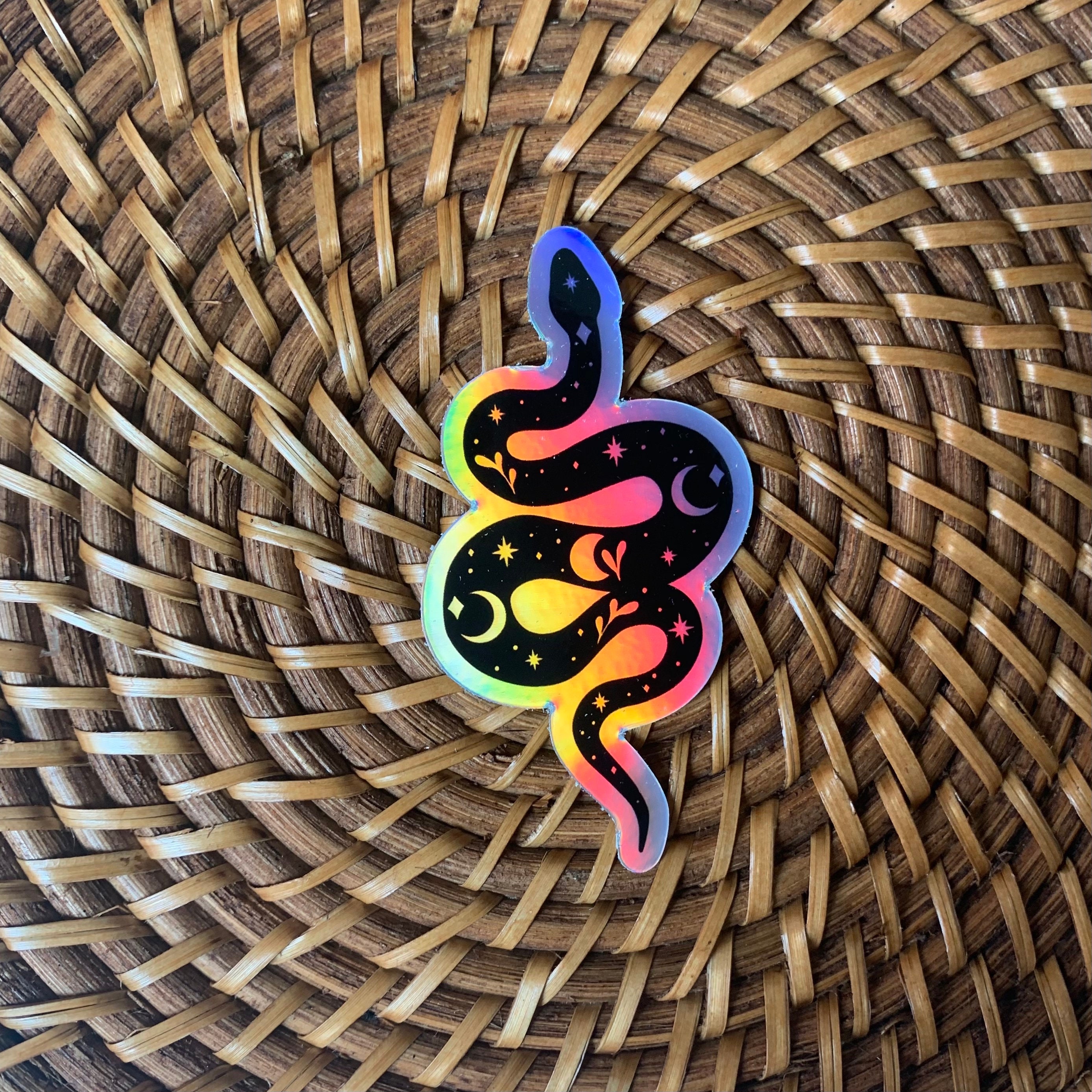 Holographic Snake Sticker Celestial Sticker Waterproof - Etsy