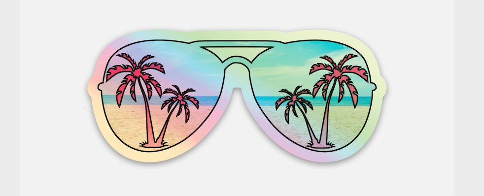 Holographic Sunglass Sticker Sunglasses sticker waterproof | Etsy