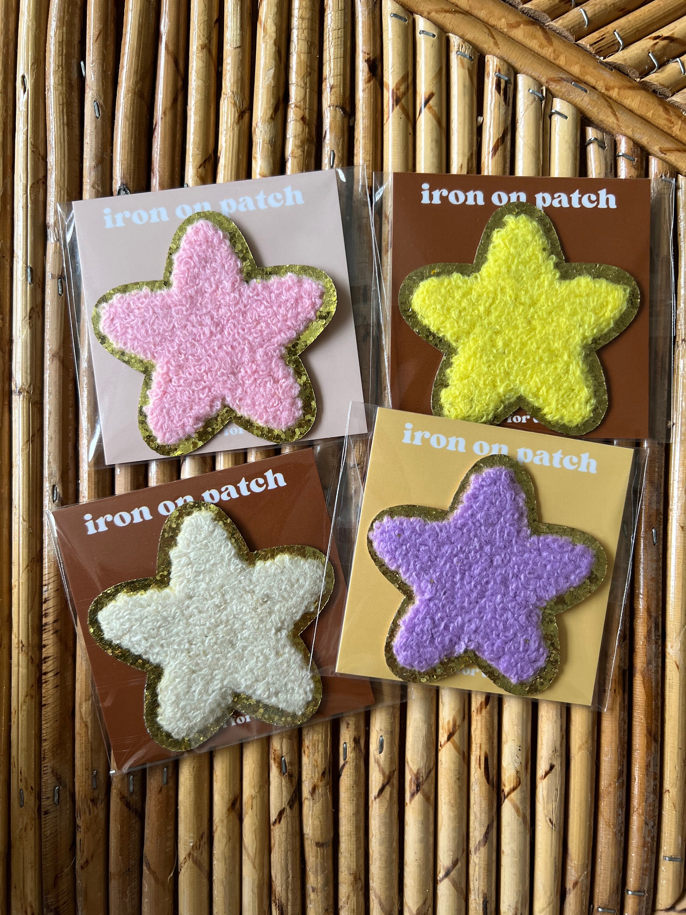 Fuzzy Iron on Patches Chenille Gold Glitter Border Patches - Etsy