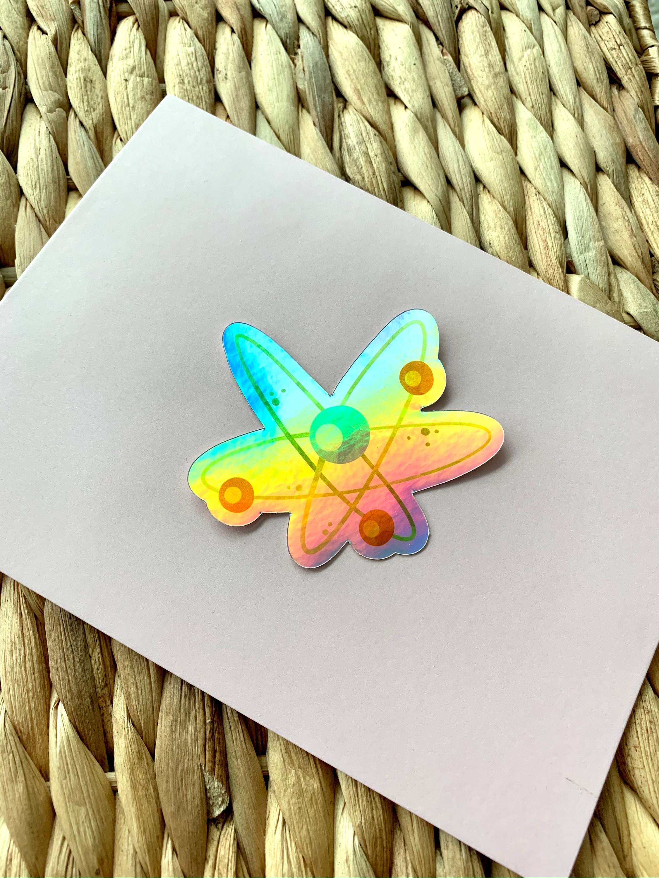 Holographic Atom Sticker Science Gift Atom Gift Waterproof | Etsy