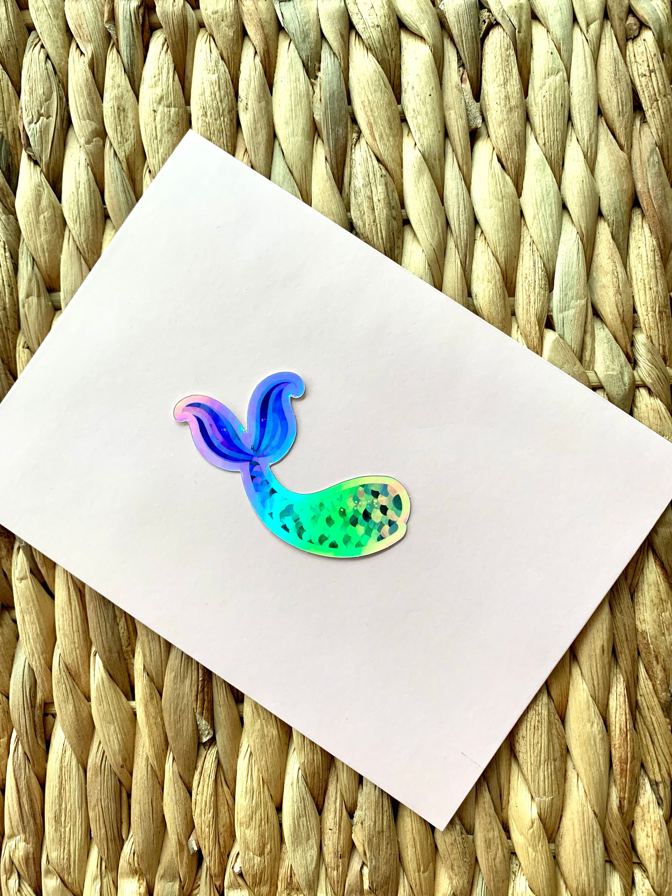 Holographic Mermaid Tail Sticker Teal Mermaid Tail | Etsy