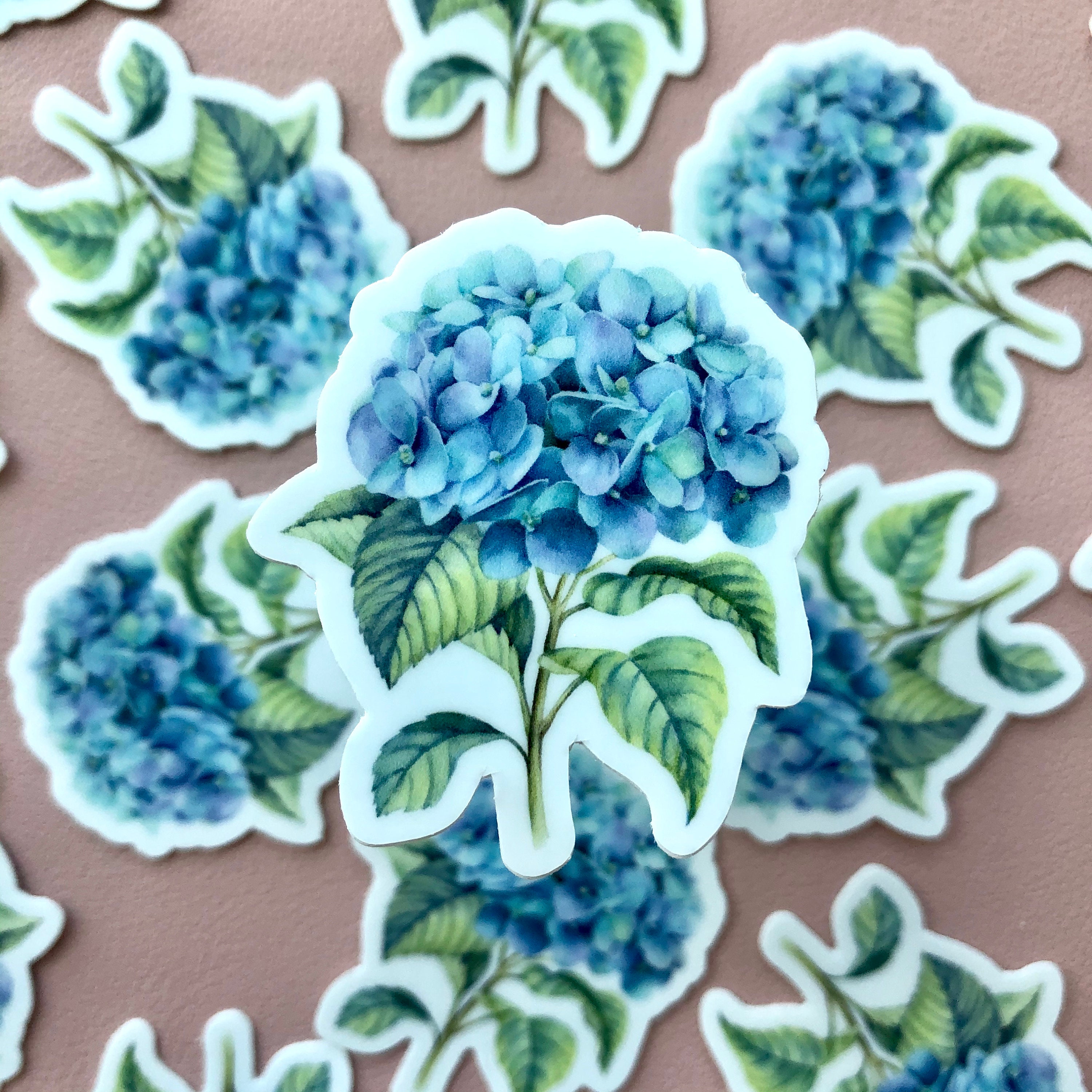 Blue hydrangea sticker water color flower Laptop Sticker | Etsy
