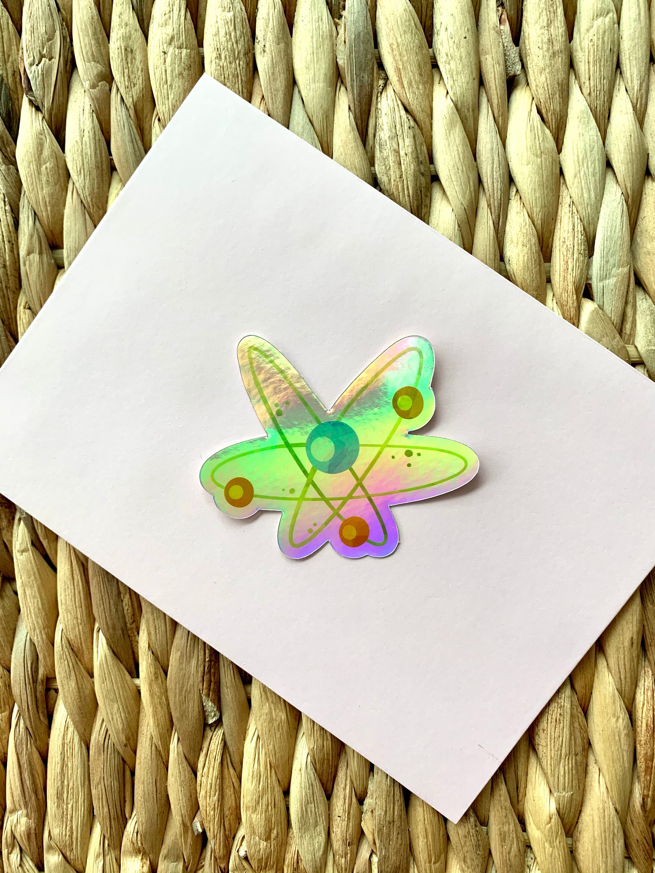 Holographic Atom Sticker Science Gift Atom Gift Waterproof | Etsy