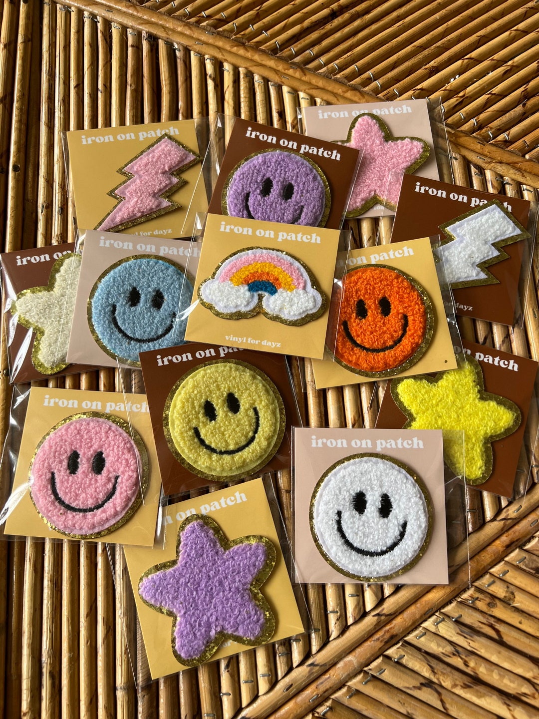 Fuzzy Iron on Patches Chenille Gold Glitter Border Patches - Etsy