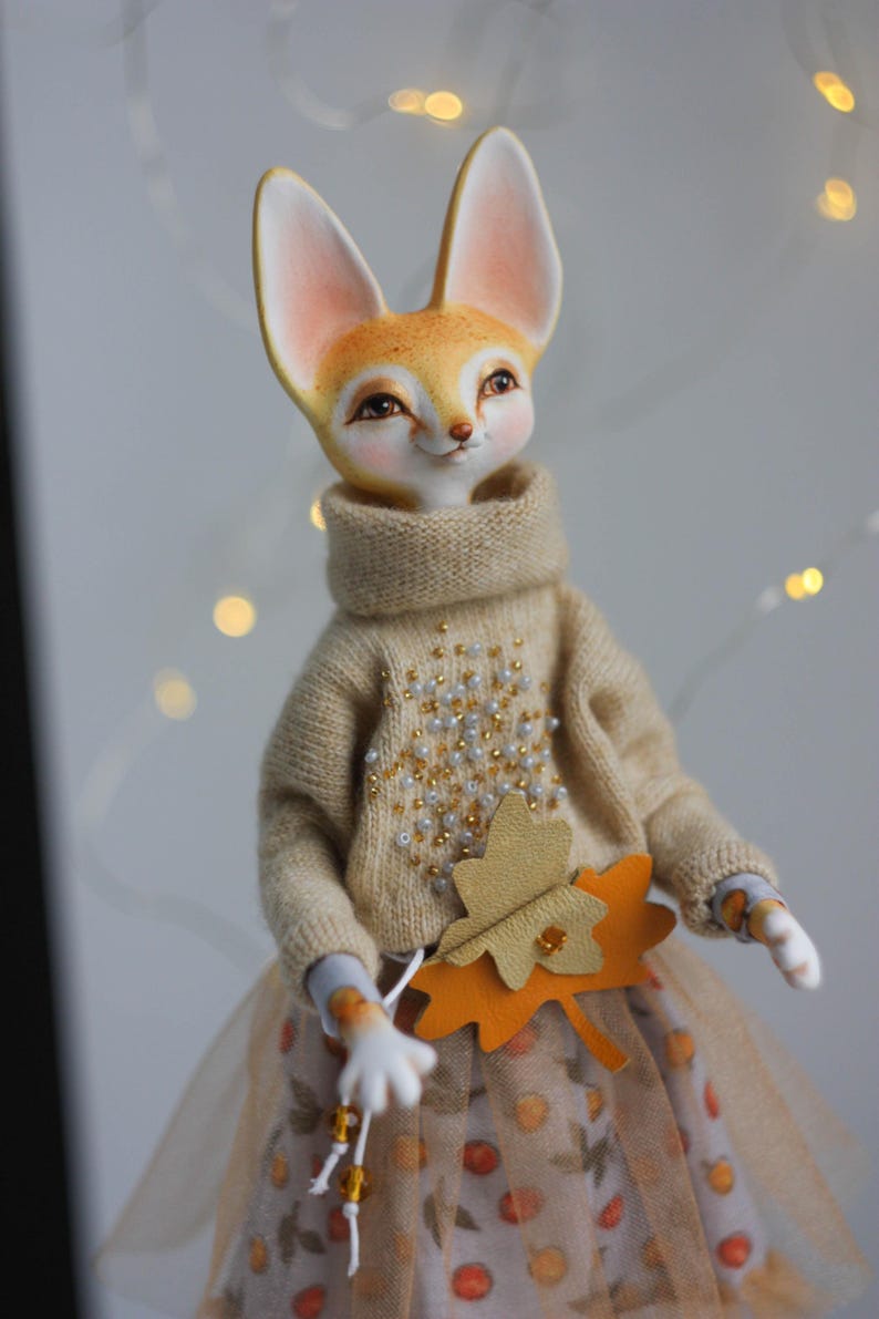 Beige Fennec Fox Art Doll: Handmade OOAK Collectible Toy - Etsy