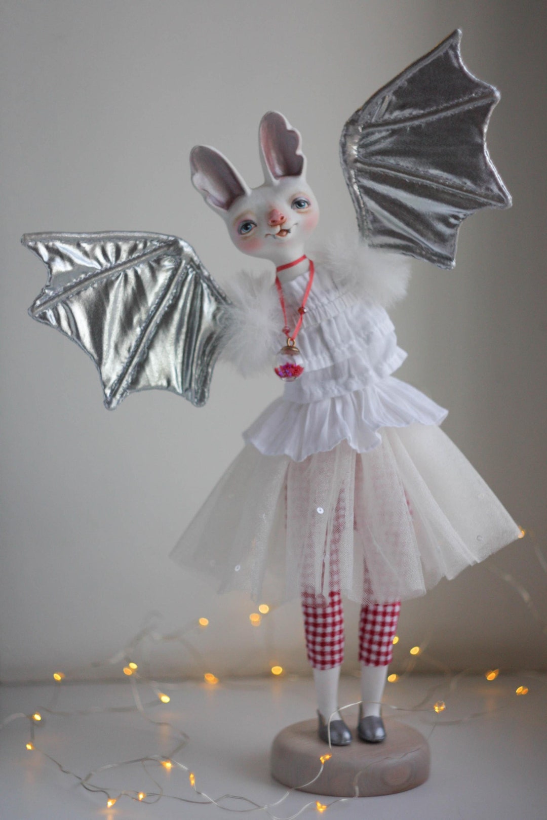 Silver White Bat Art Doll Albino Bat Girl OOAK Fantasy Animal Cute ...