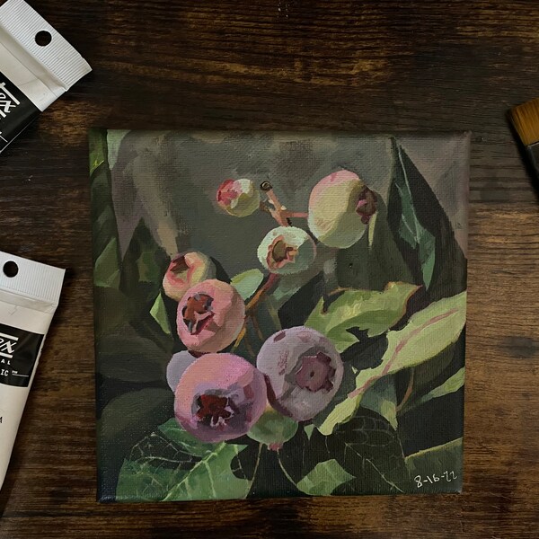 Blueberry Painting - Etsy