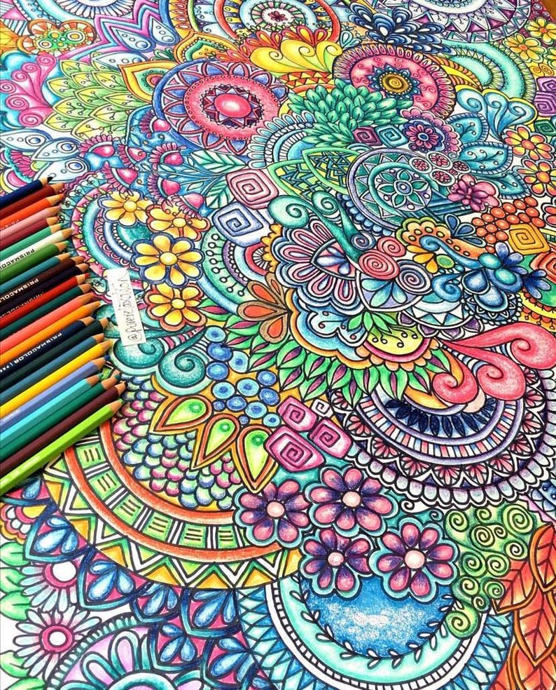 Mandala Colouring Challenge 2, Size A1, A2 and A3 , Large Adult ...