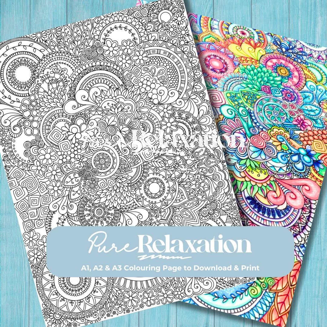 Mandala Colouring Challenge 2, Size A1, A2 and A3 , Large Adult ...