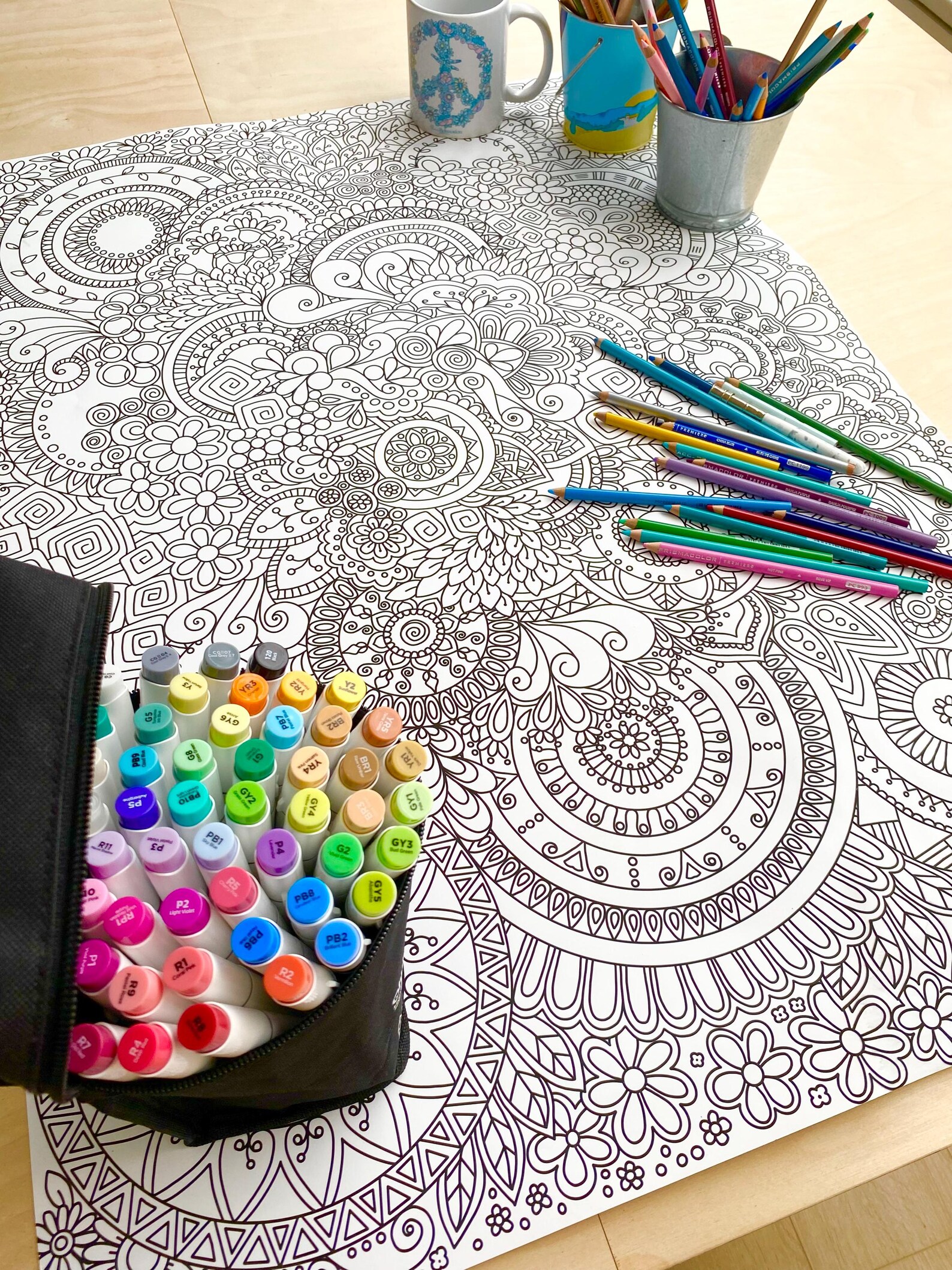 Mandala Colouring Challenge 2, Size A1, A2 and A3 , Large Adult ...