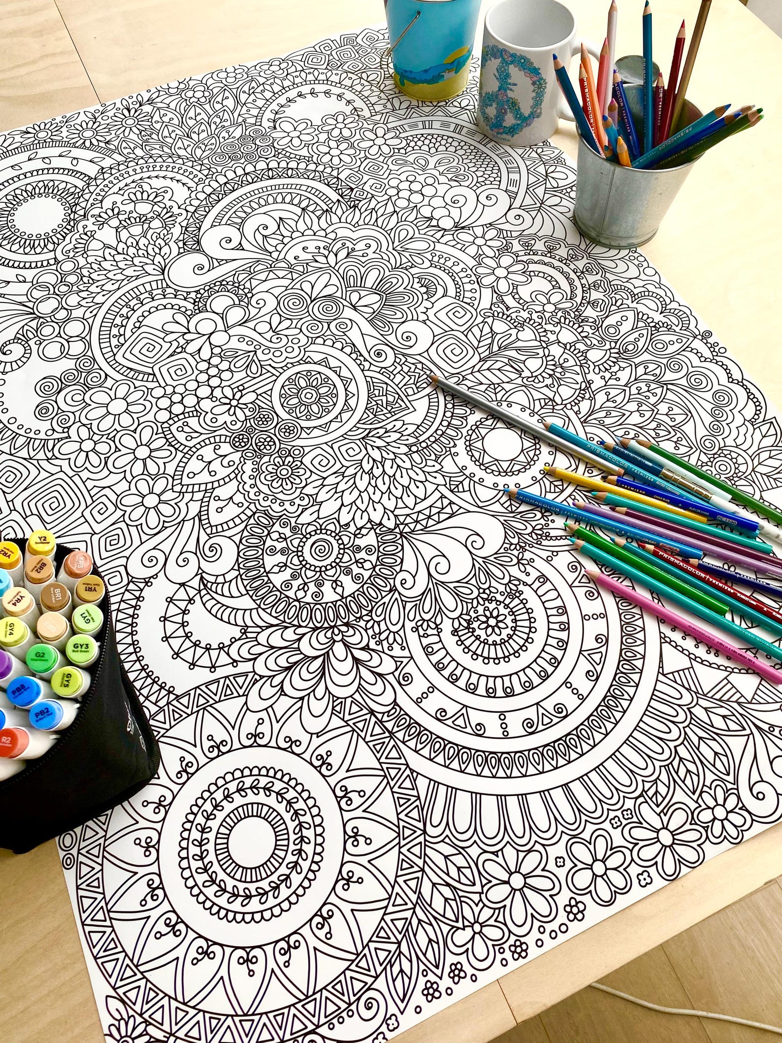Mandala Colouring Challenge 2, Size A1, A2 and A3 , Large Adult ...