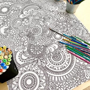 Mandala Colouring Challenge 2, Size A1, A2 and A3 , Large Adult ...