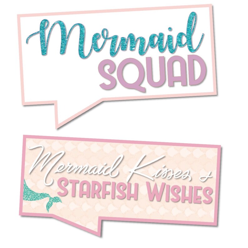 DIGITAL FILE Mermaid Photo Booth Props Mermaid Photo Prop Under the Sea ...