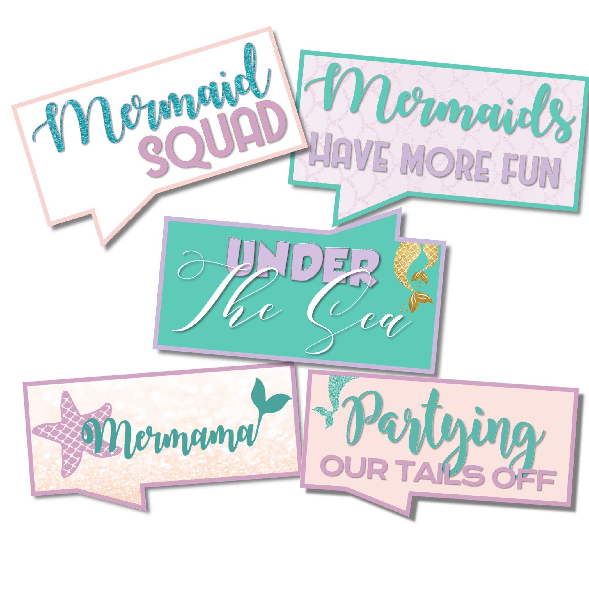 DIGITAL FILE Mermaid Photo Booth Props Mermaid Photo Prop Under the Sea ...