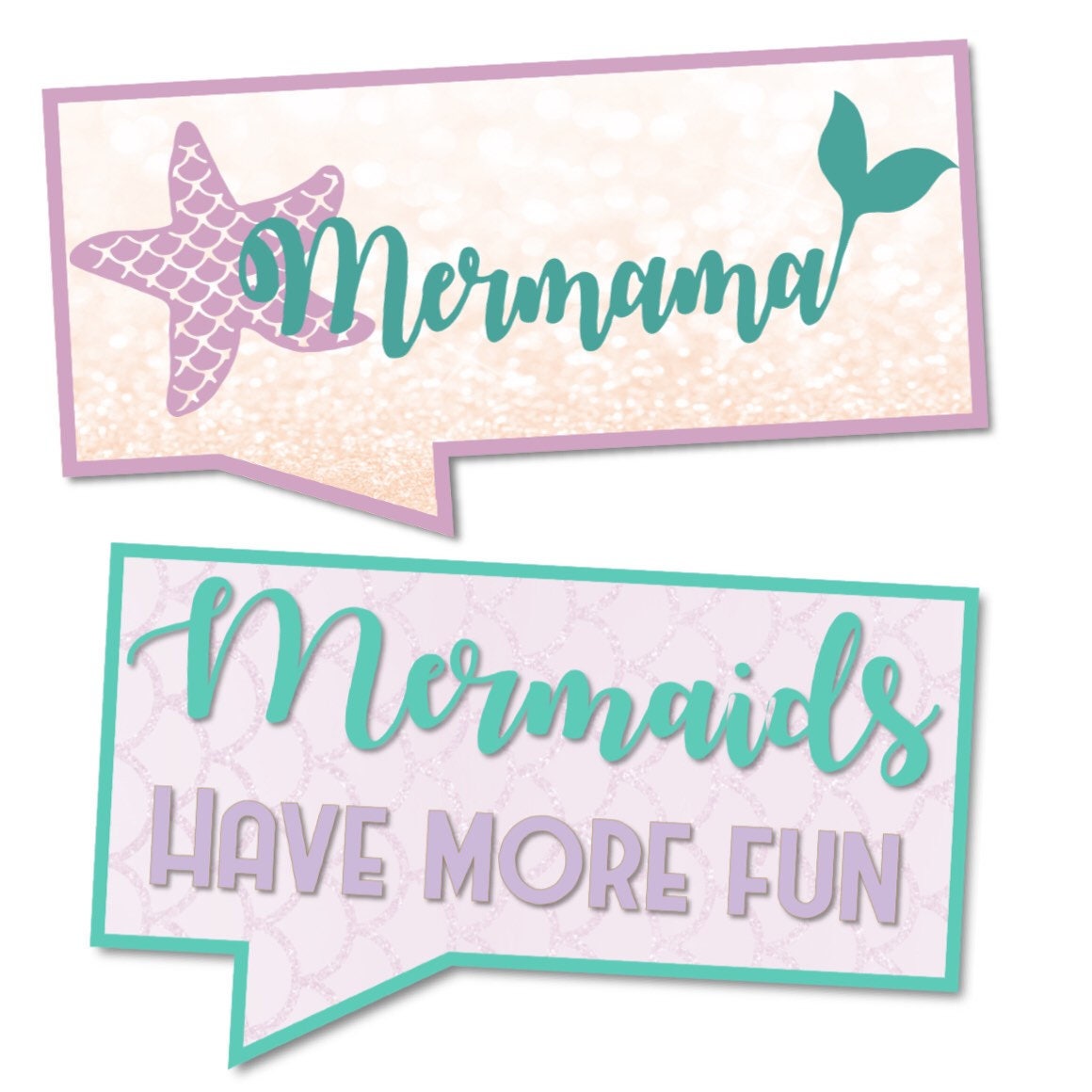 DIGITAL FILE Mermaid Photo Booth Props Mermaid Photo Prop Under the Sea ...