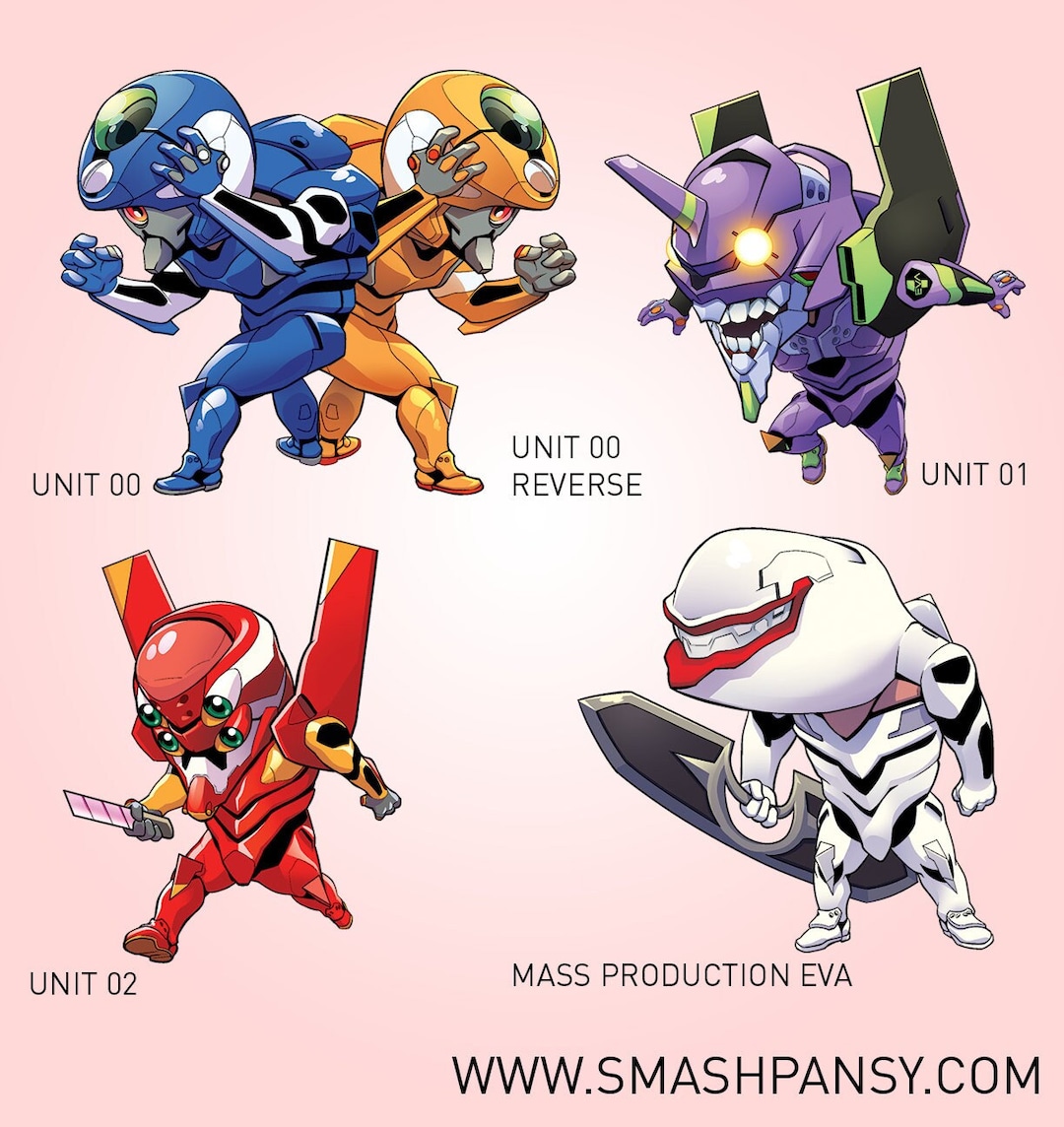 Evangelion EVA Unit Acrylic Charm Keychains Collection - Etsy