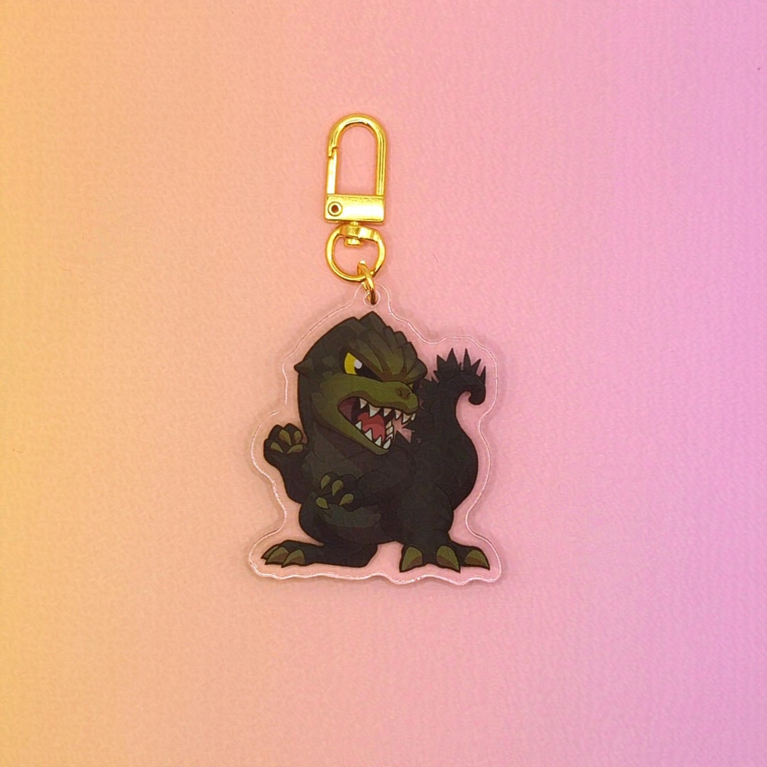 Classic Godzilla Acrylic Charm Keychain - Etsy