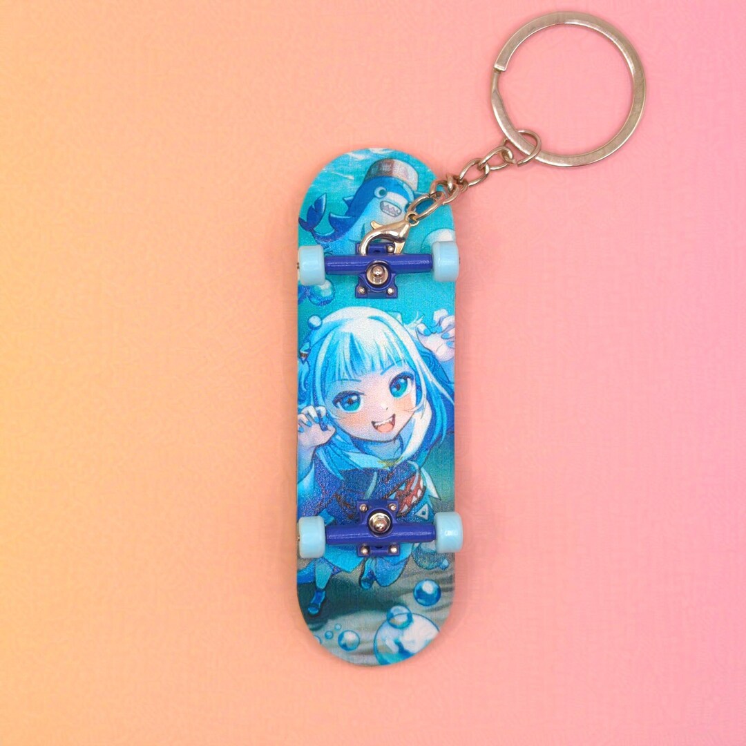 Gawr Gura Hololive Fingerboard Mini Skateboard Keychain - Etsy