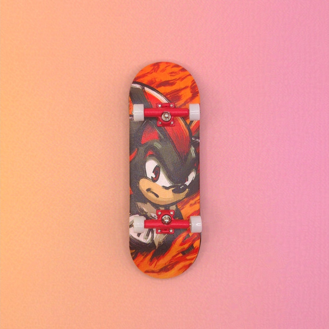 Shadow the Hedgehog Fingerboard Mini Skateboard Keychain - Etsy