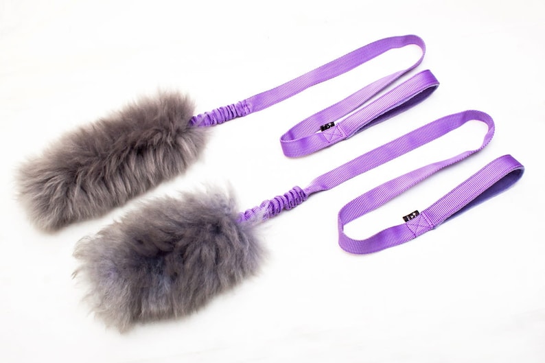 Sheepskin Bungee Tug Toy: Flexible Handle Dog Training Toy - Etsy