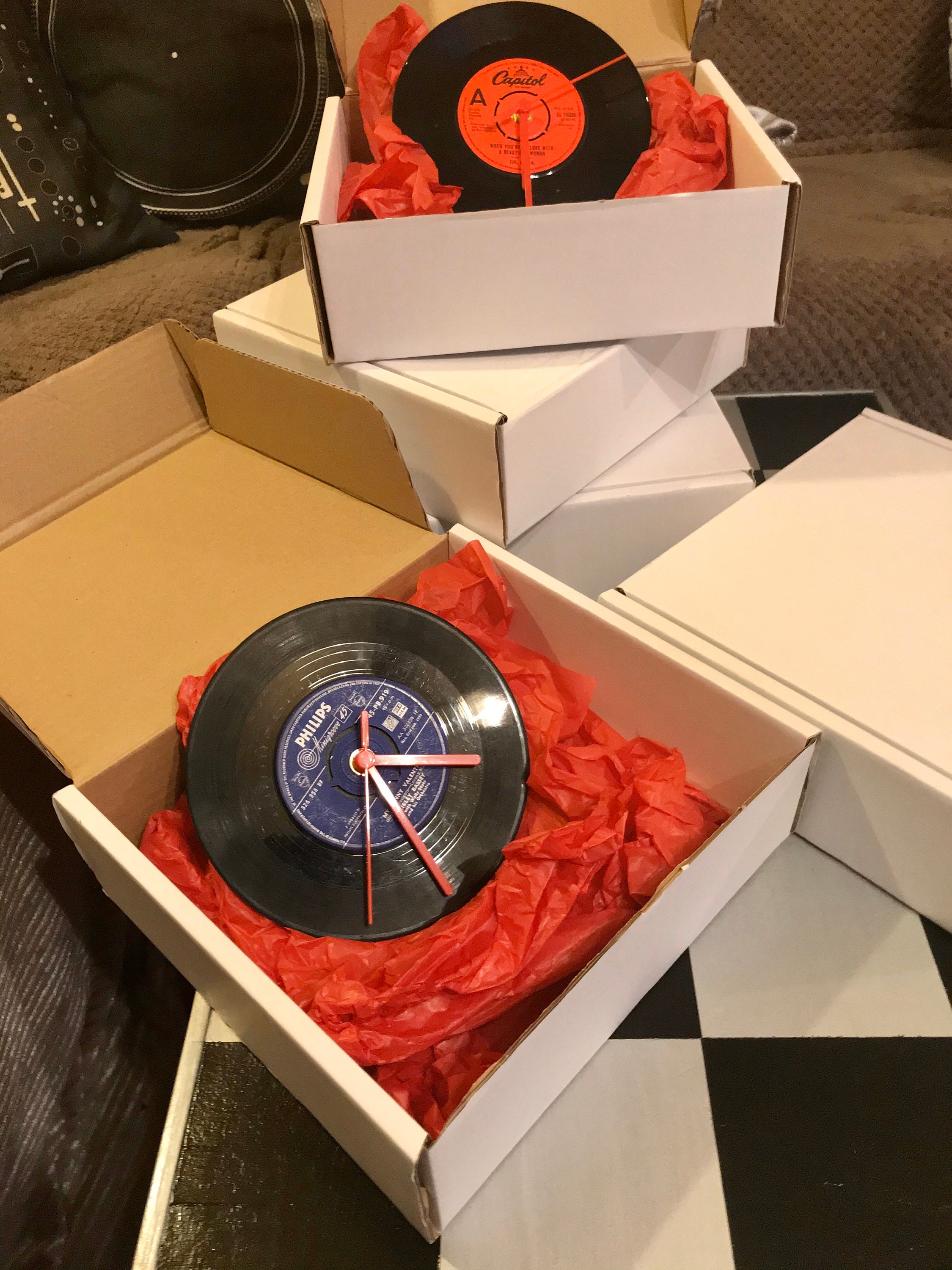 Unique Upcycled 7 45rpm Record Clocks 100 Titles Available Made to ...