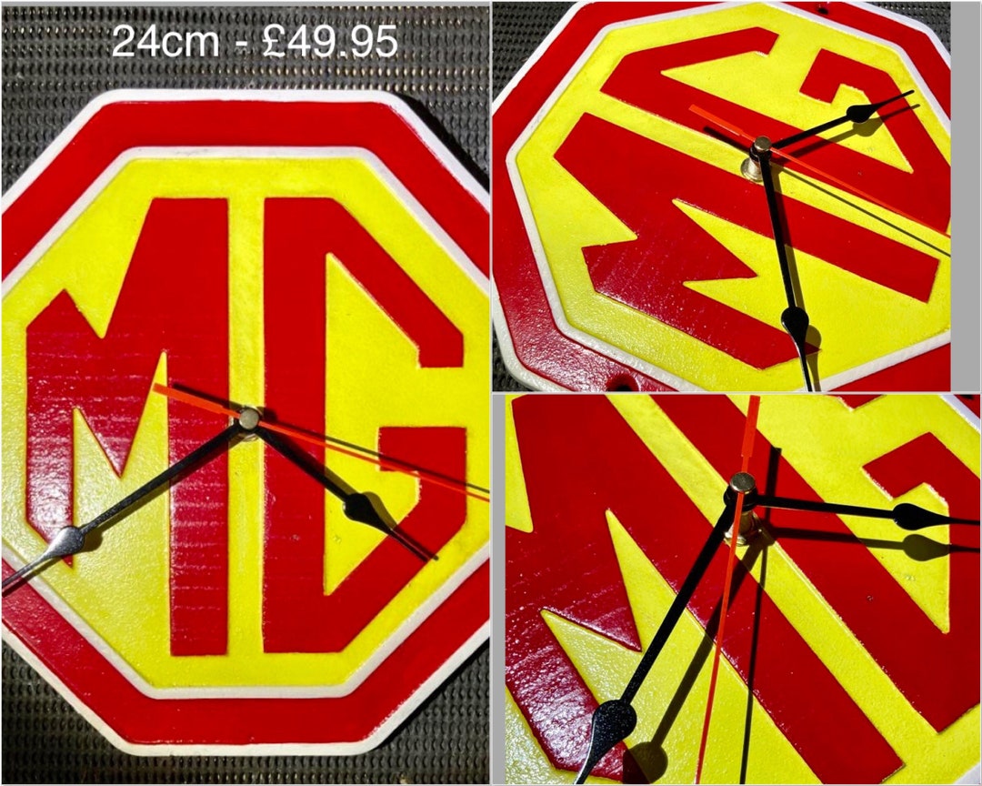 Classic Car / Automobilia Themed Cast Iron, Hand Painted Wall Clock ...