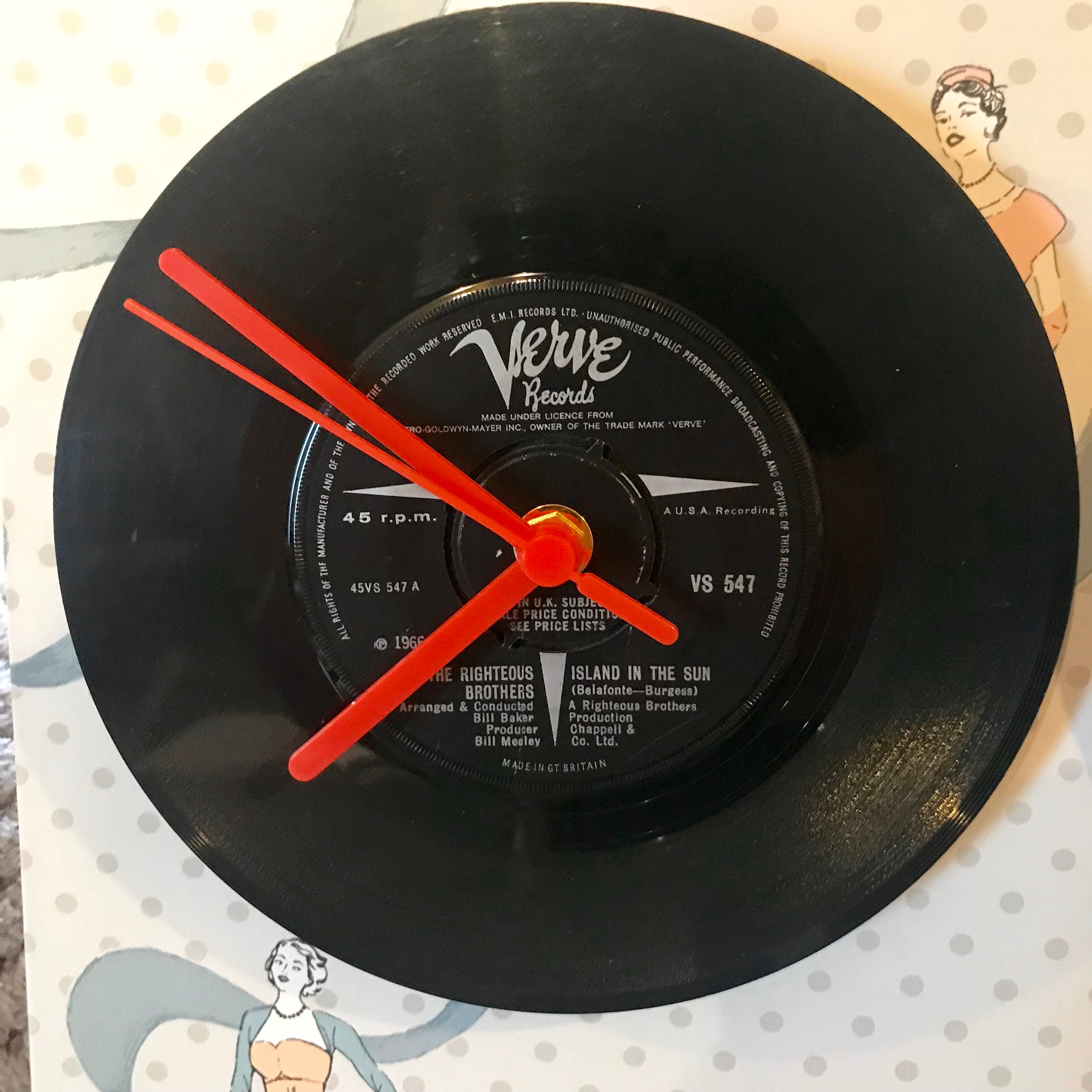 Unique Upcycled 7 45rpm Record Clocks 100 Titles Available Made to ...