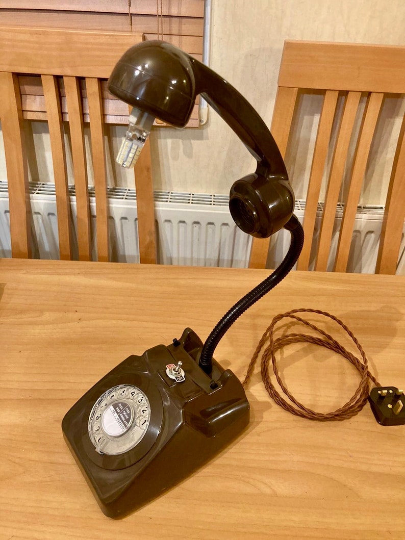 Vintage Telephone Desk / Bedside Lamp. Upcycled From Genuine Vintage BT ...