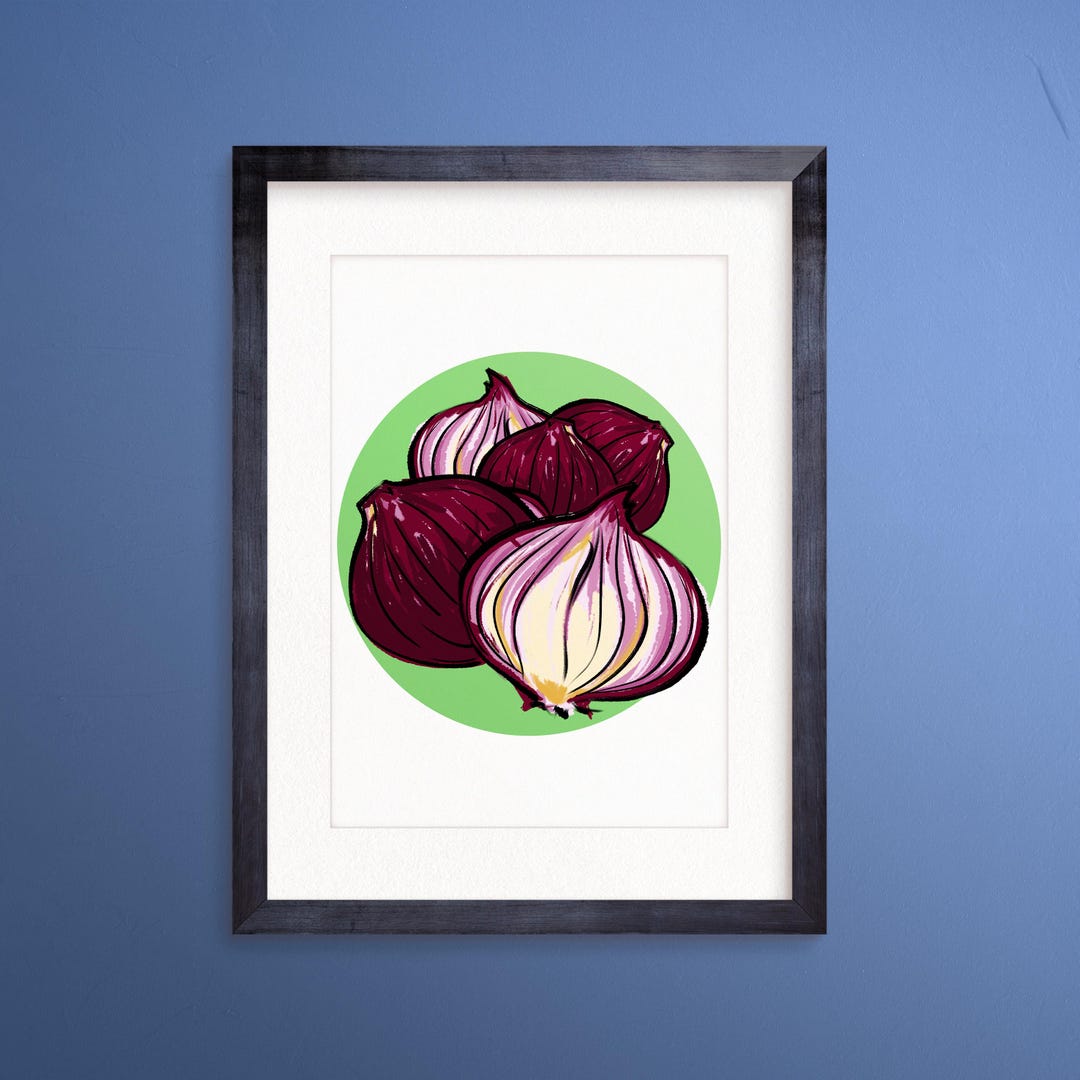 Minimalist Onion Art Print, Original Illustration, Signed Print, Food ...