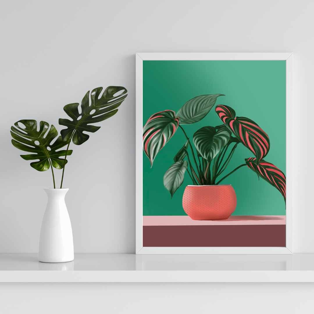 Hyper-realistic Plant Drawing Print - Botanical Art Print, Boho Home ...