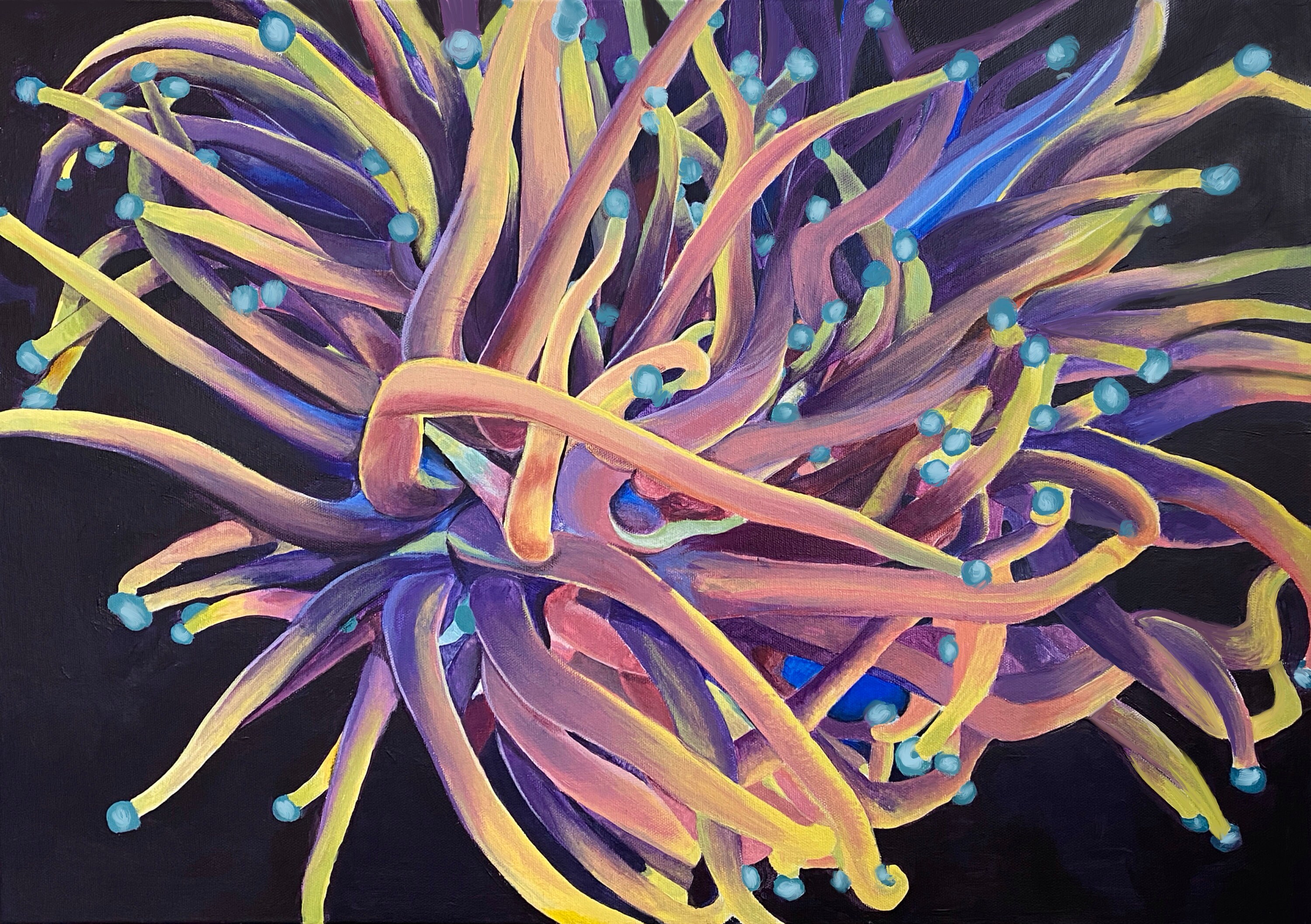 Reef Tank Painting - Saltwater Fish Tank, Coral Painting, Costal Wall ...