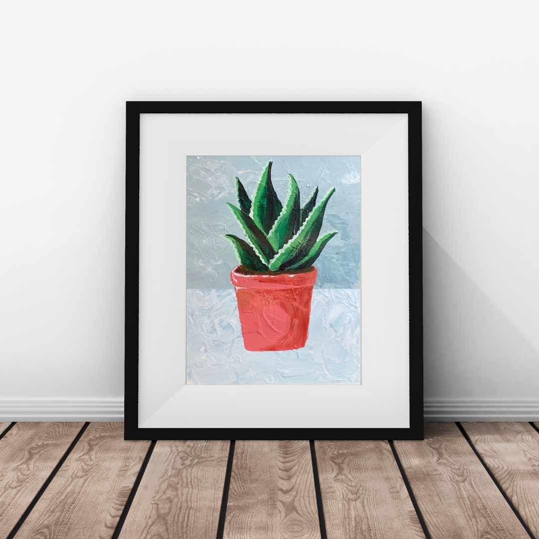 Aloe Plant Wall Art Print - Plant Art Print, Botanical Art, Painting ...