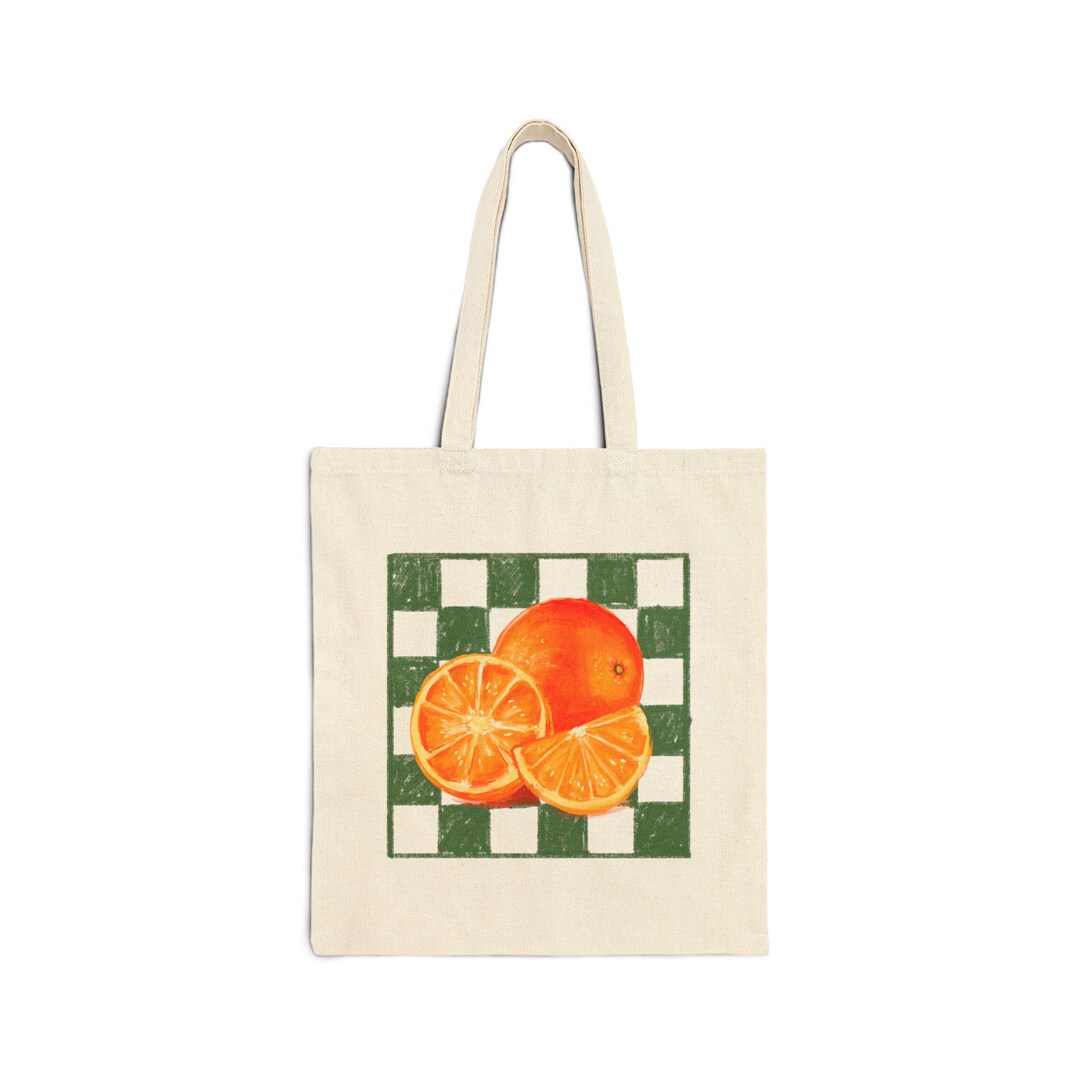 Orange Slices Tote Bag, Citrus Fruit Canvas Tote, Farmers Market ...